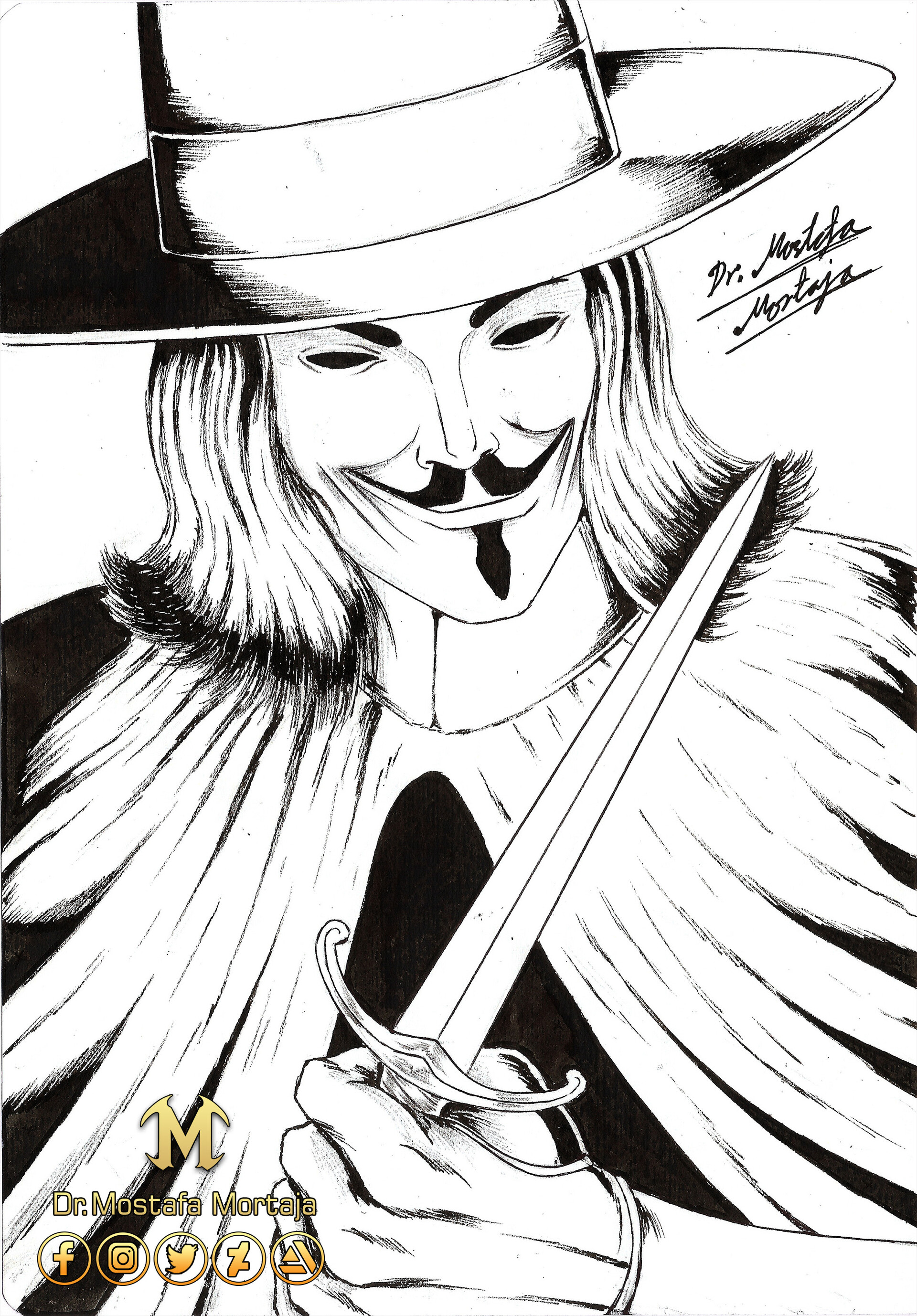 v for vendetta coloring pages