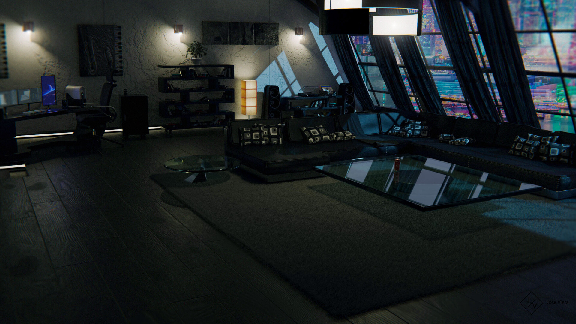 ArtStation - Interior Night Scene