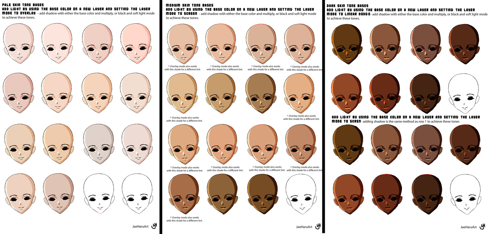 JaeHaruArt - Skin Tone and Application Sheets