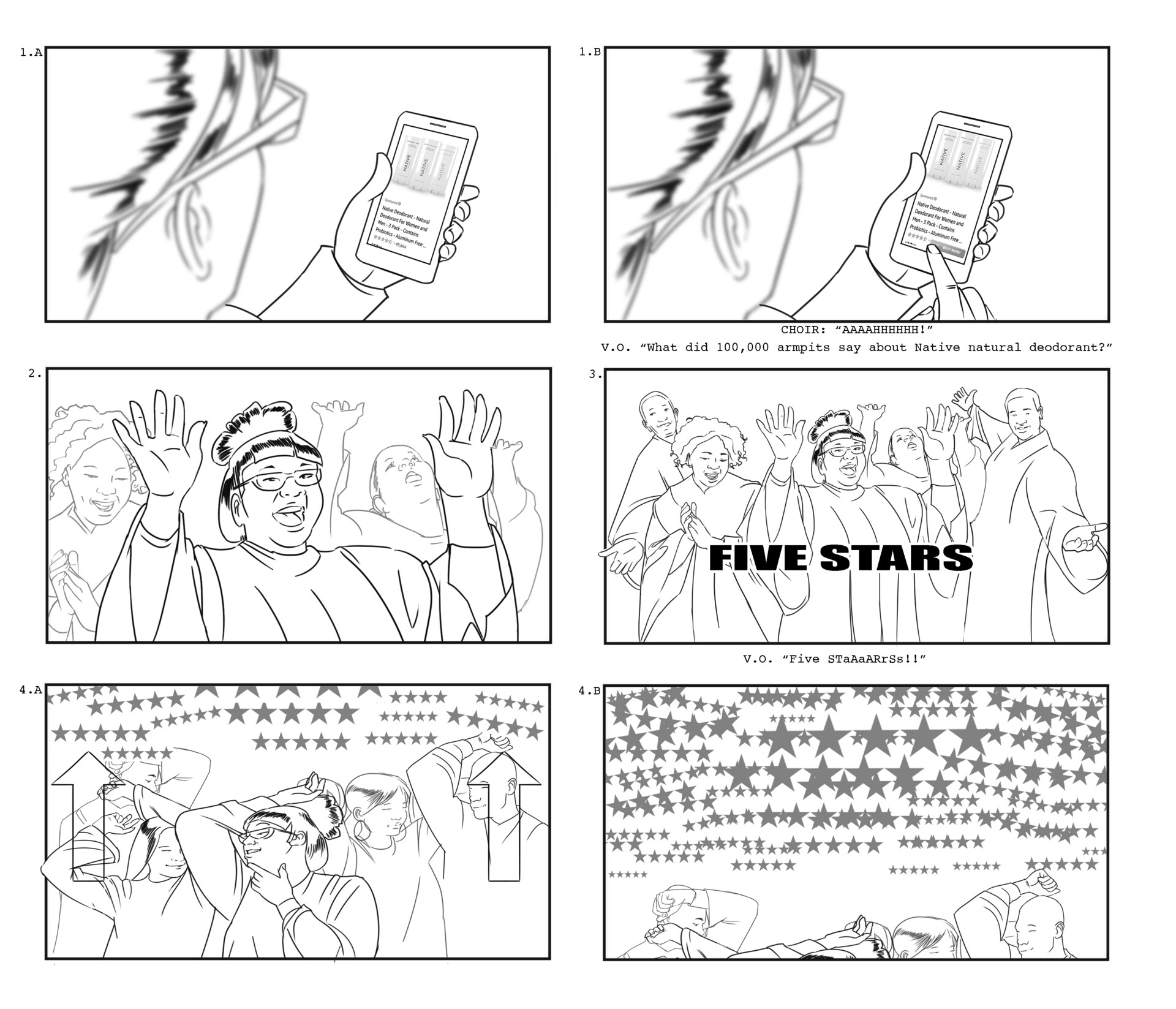 ArtStation - Native Deodorant "Choir" Commercial Storyboards