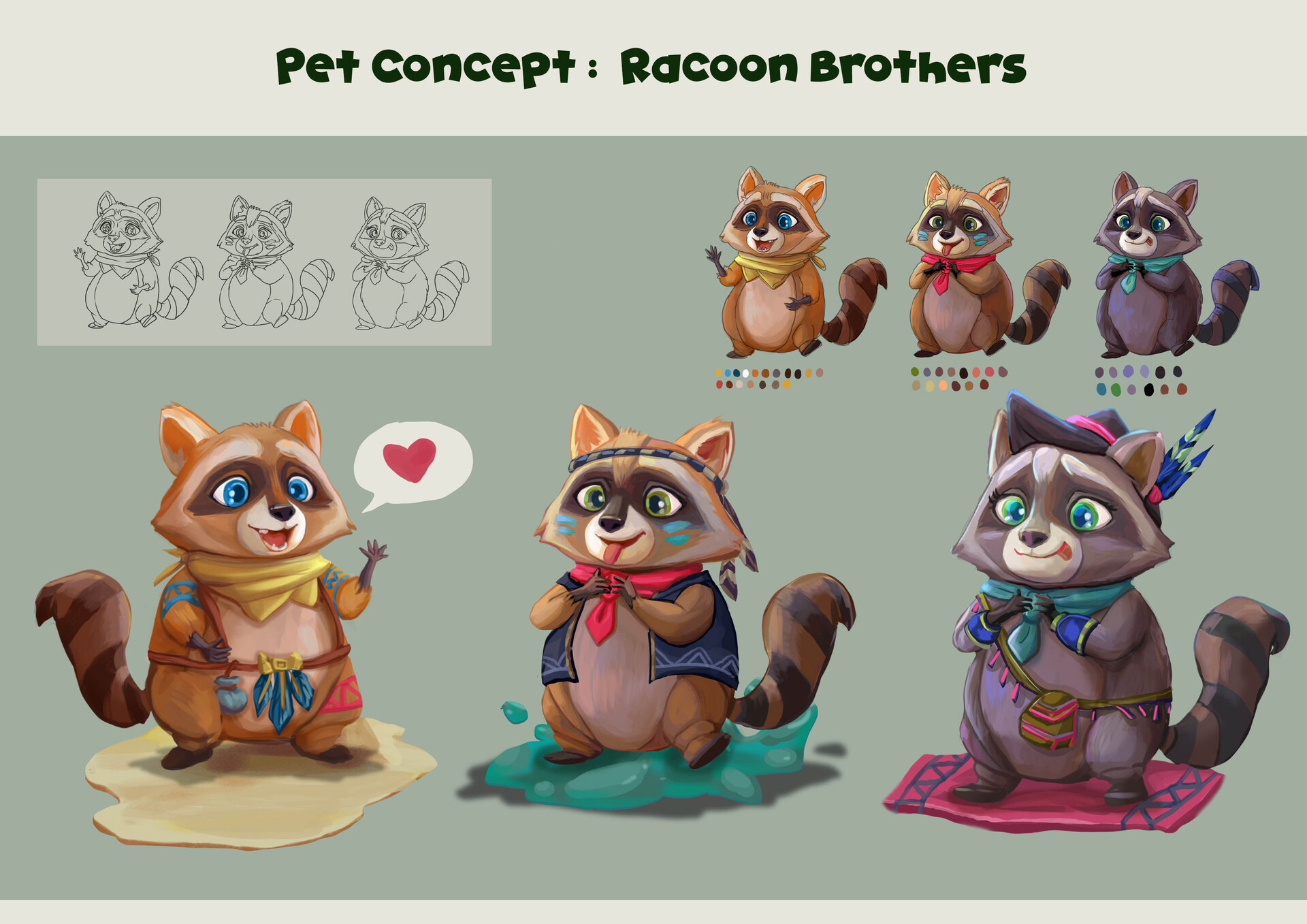 ArtStation - Racoon Brothers: Magic Pet