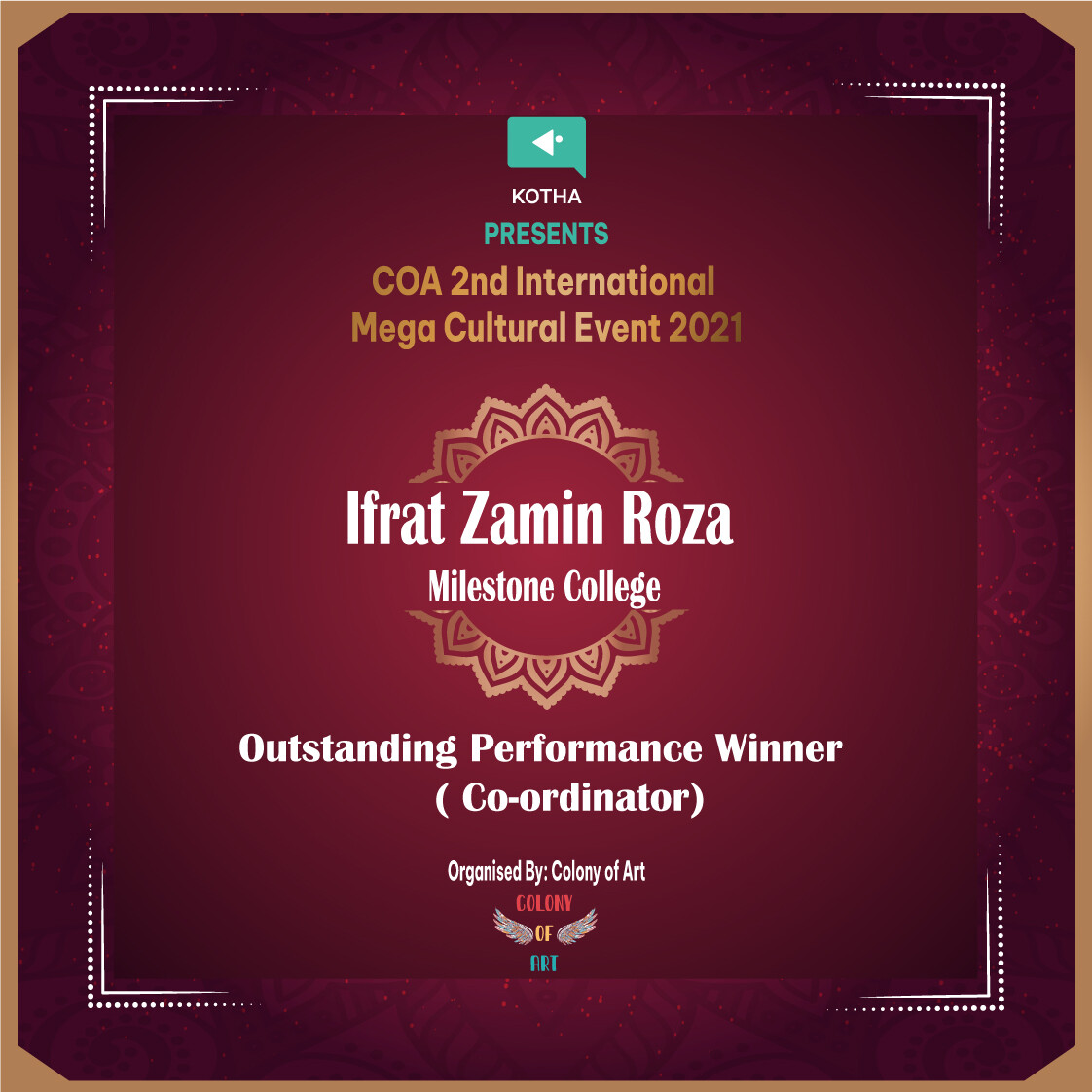 ArtStation - Competition winner name announce poster for art group