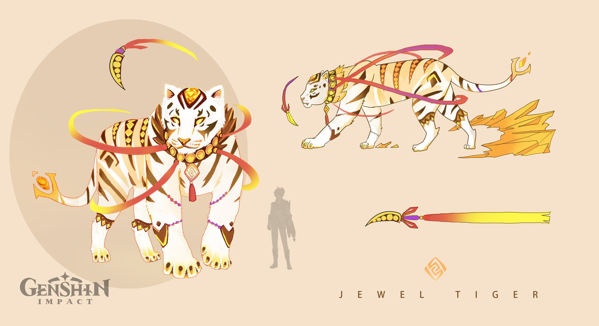 ArtStation - Genshin Fan Design - Jewel Tiger