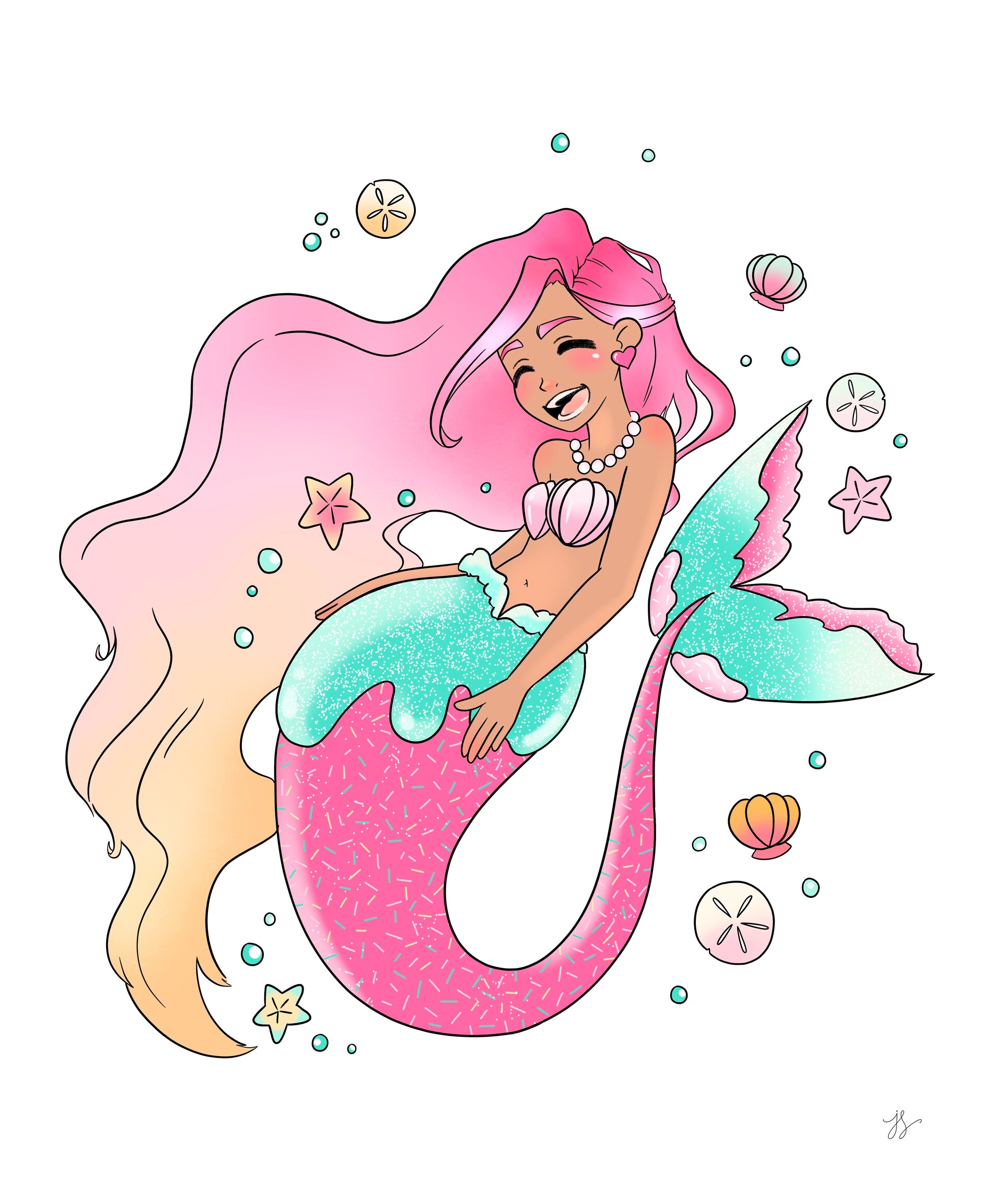 ArtStation - Mermaid Tshirt Design 3