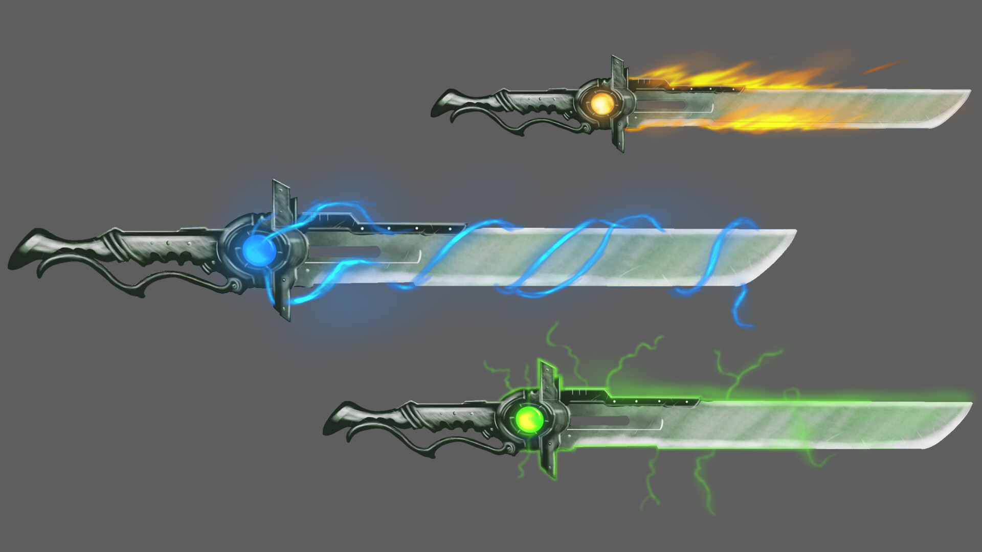 ArtStation - High tech Swords concept art