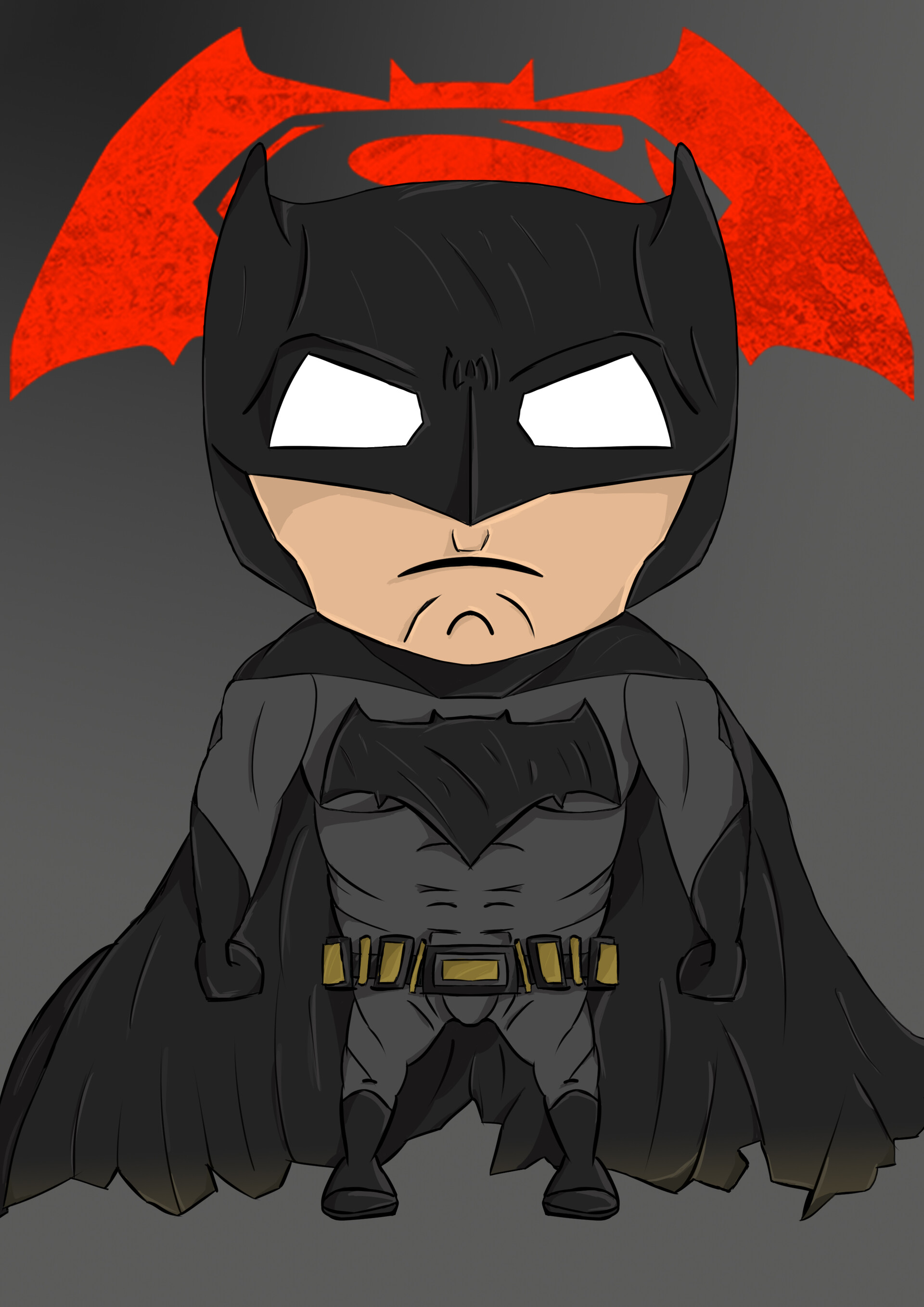 how to draw batman chibi