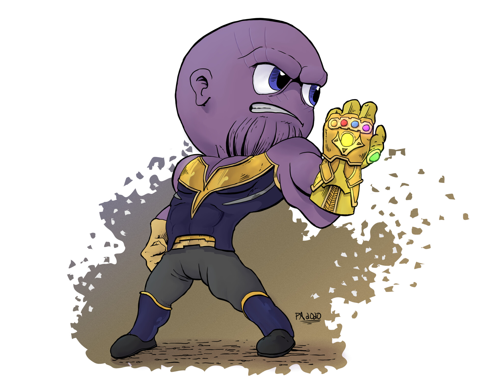 how to draw chibi thanos