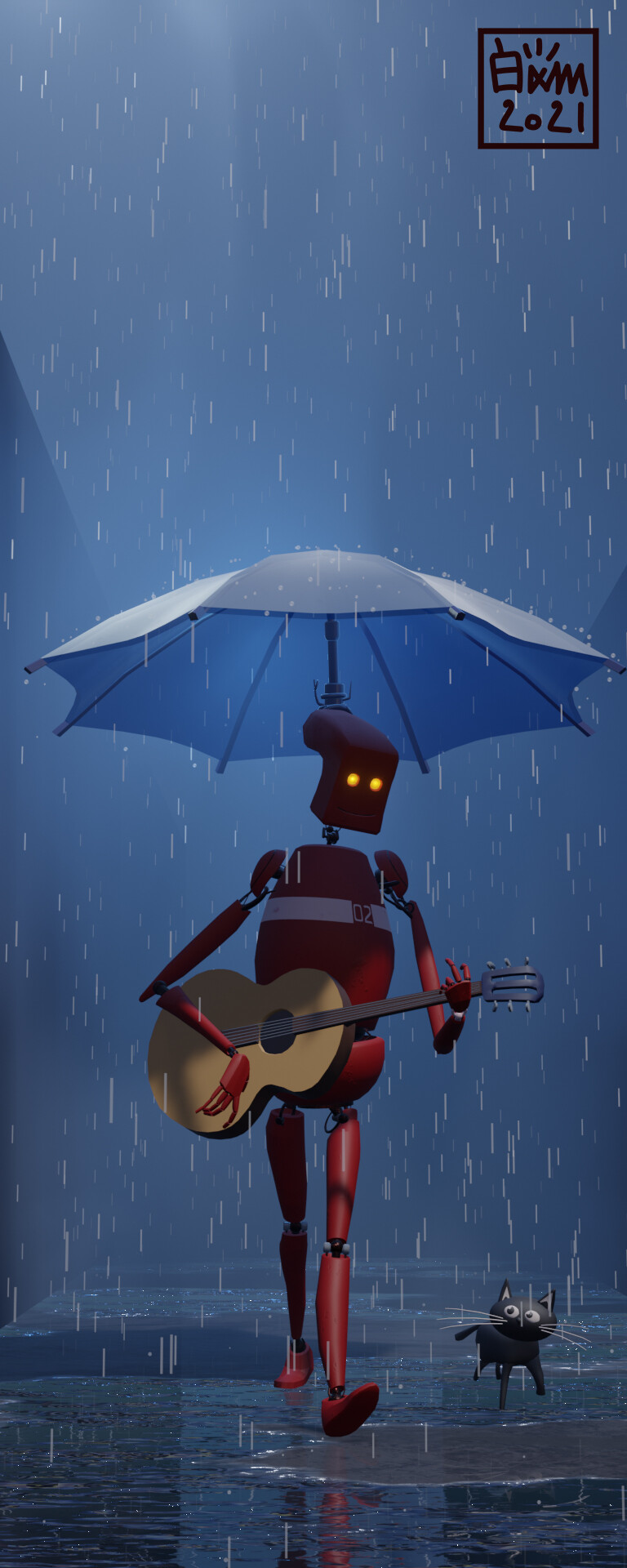 ArtStation - Robot in the rain