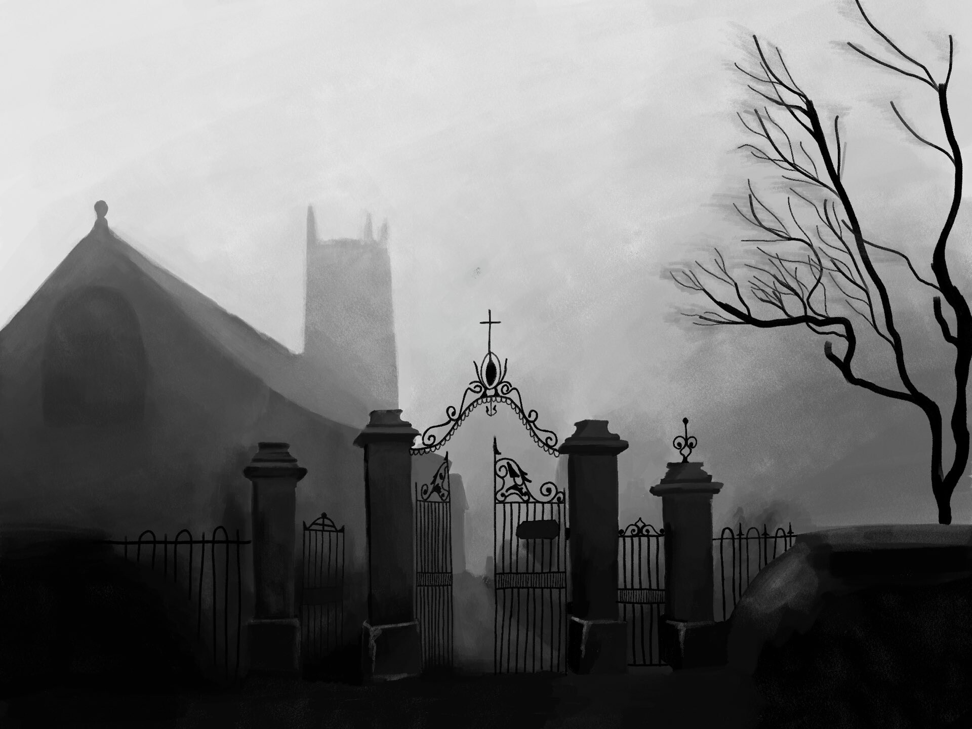 ArtStation - Graveyard Speedpaint