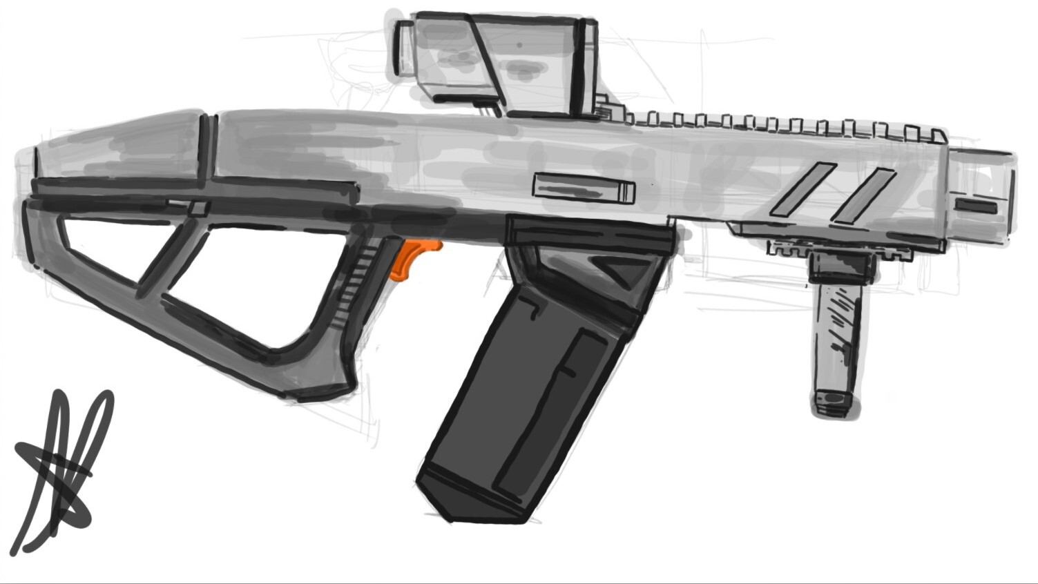 ArtStation - my assault rifle design idea for my college work