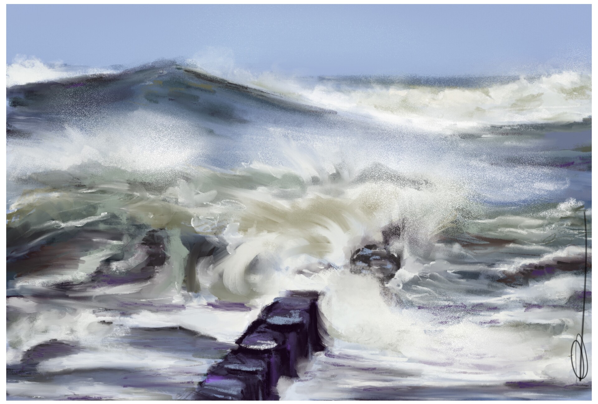 ArtStation - Stormy waves