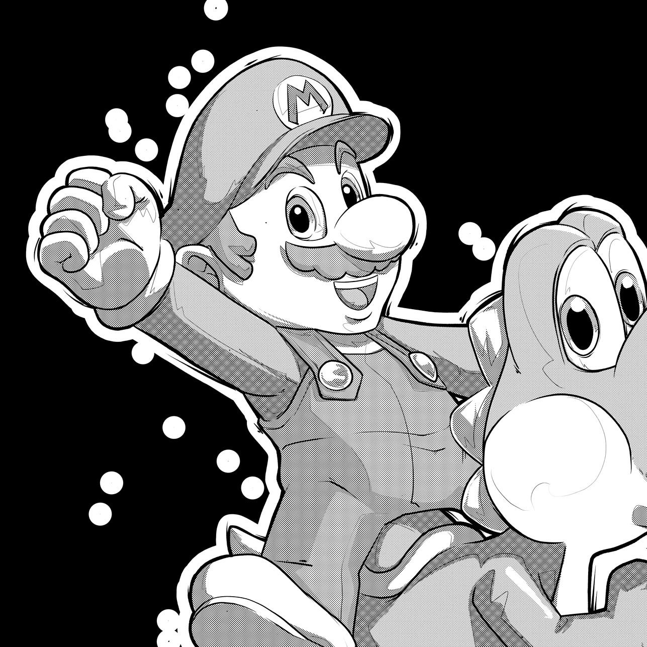 mario smash bros coloring pages
