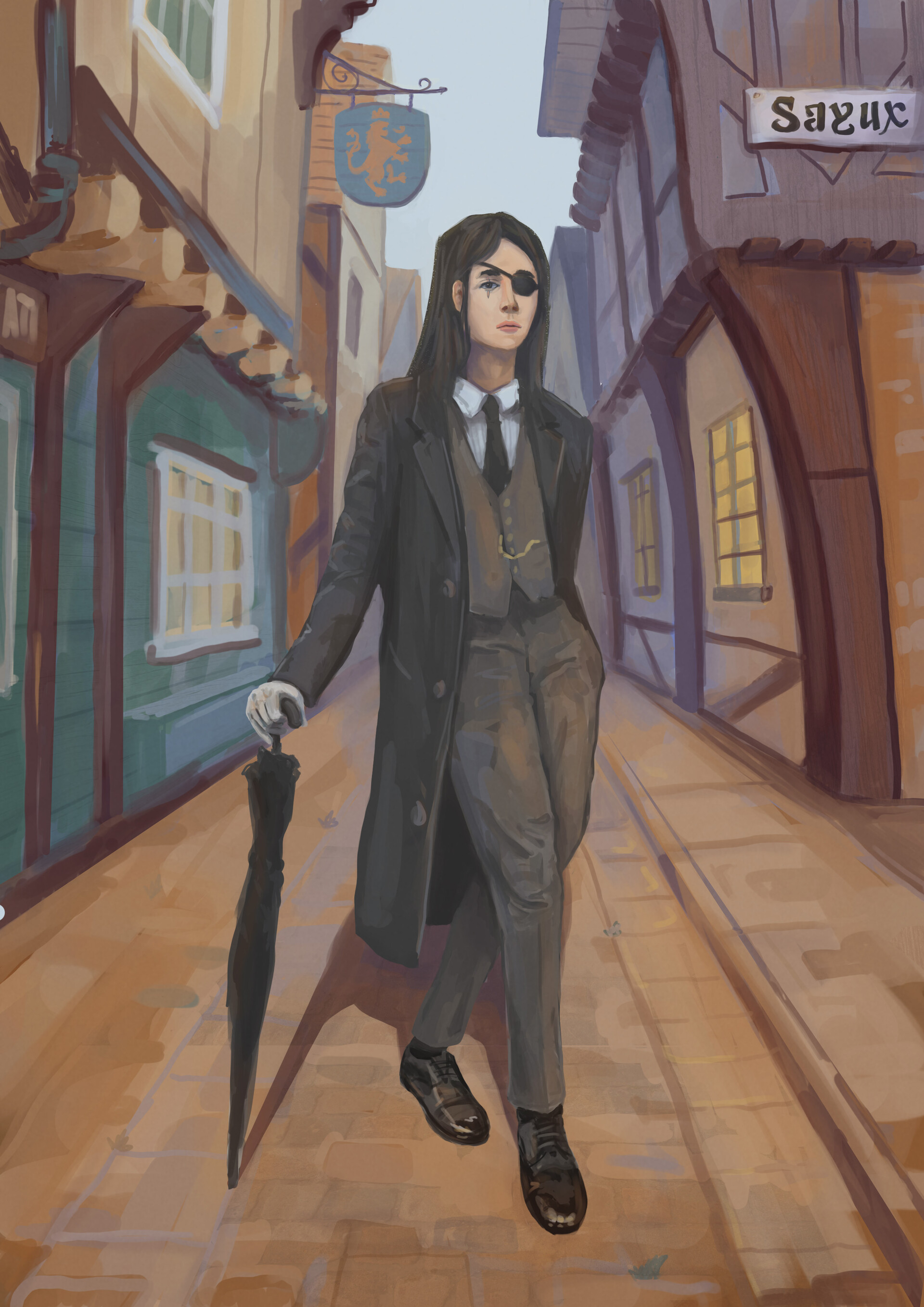 ArtStation - Character with an umbrella