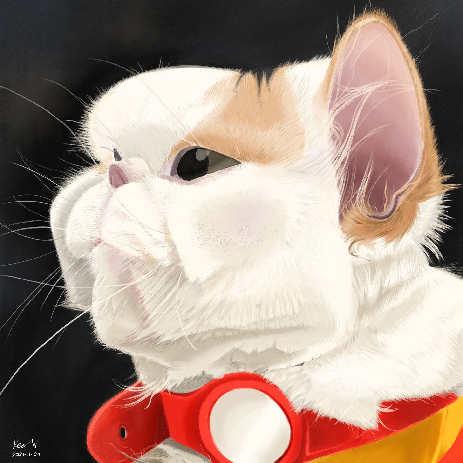 ArtStation - Cat with orange collar