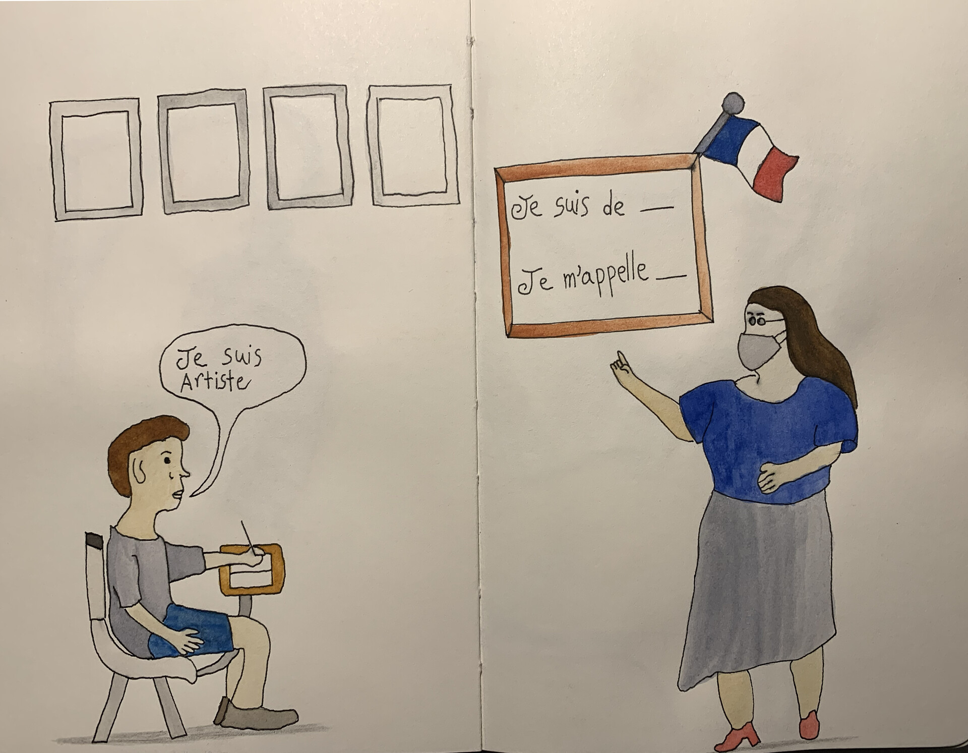 ArtStation - Noah in French class