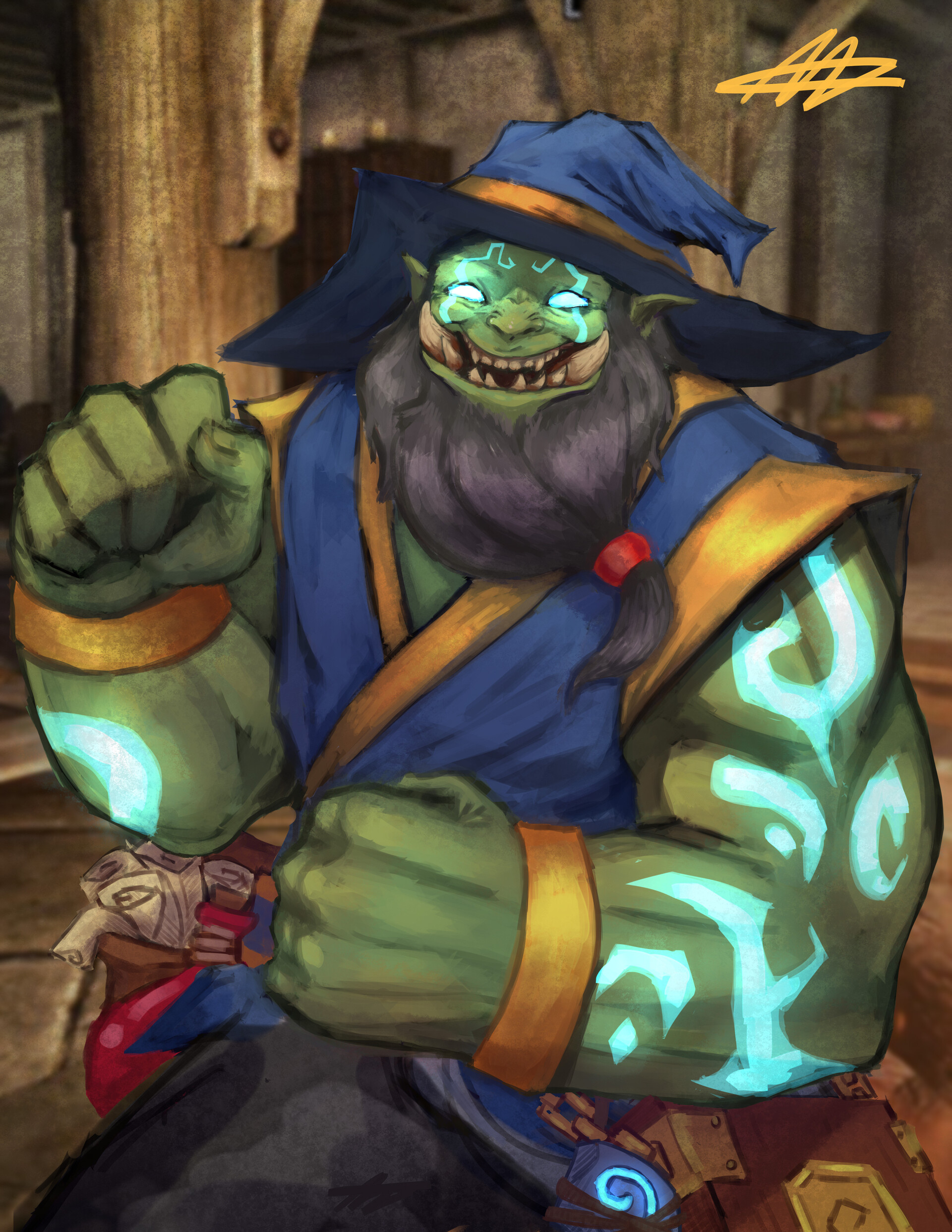 ArtStation - Orctober artwork Wizard Orc