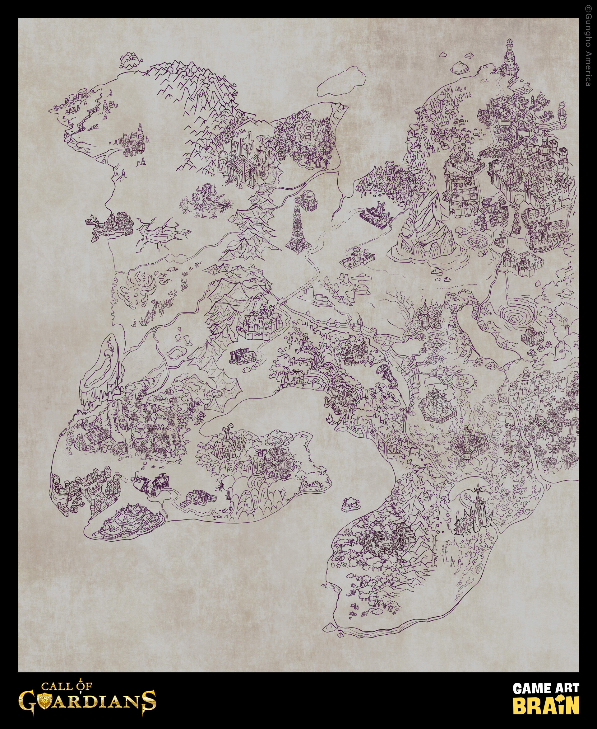 Game Art Brain - Creation & Consulting - Map Call of Guardians (Gungho)