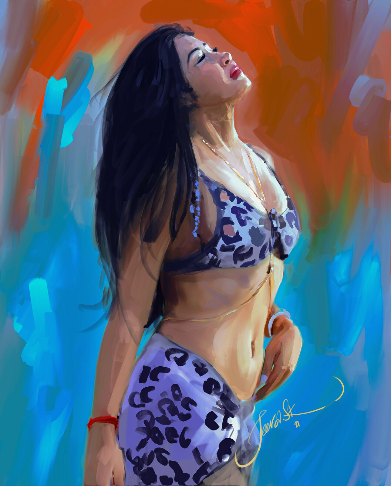 Jeeva Artist SK - Tik Tok Star Sofia Ansari Artwork 2021 #TikTok #SofiaAnsari #Sofia #painting #art