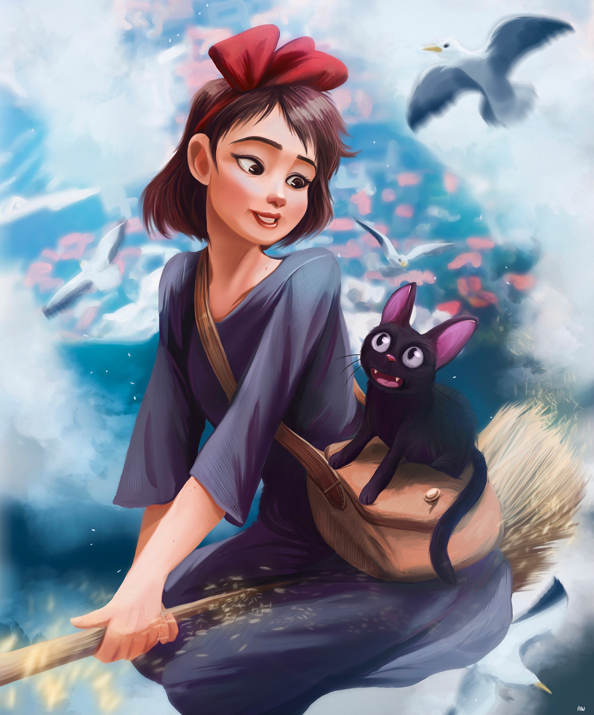 ArtStation - Kiki delivering with jiji