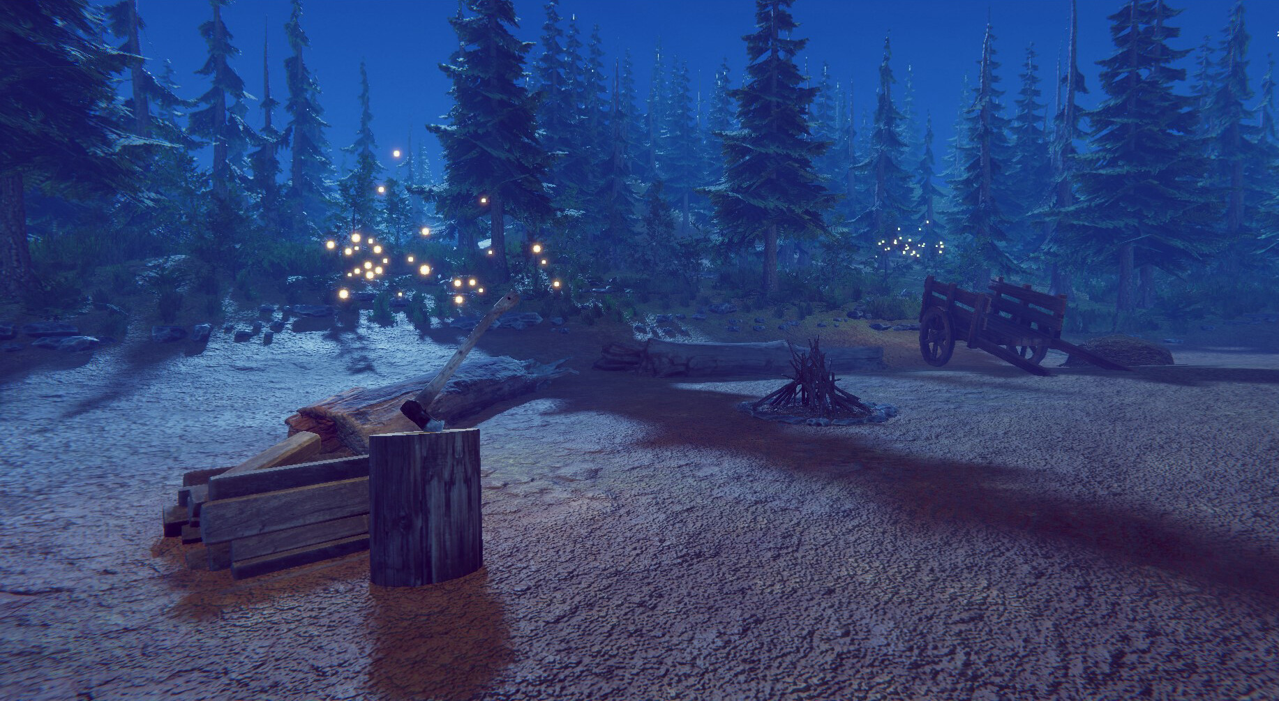 ArtStation - Stylized Night Forest