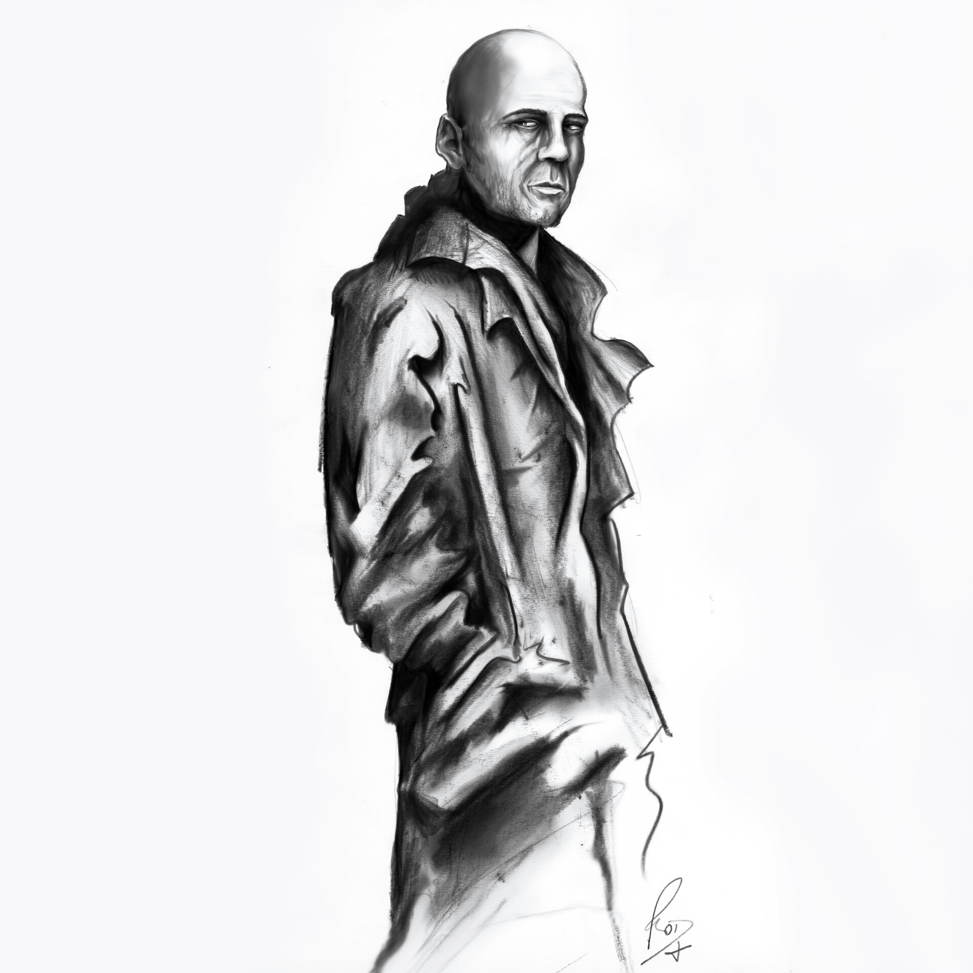 ArtStation - Bruce Willis - Portrait