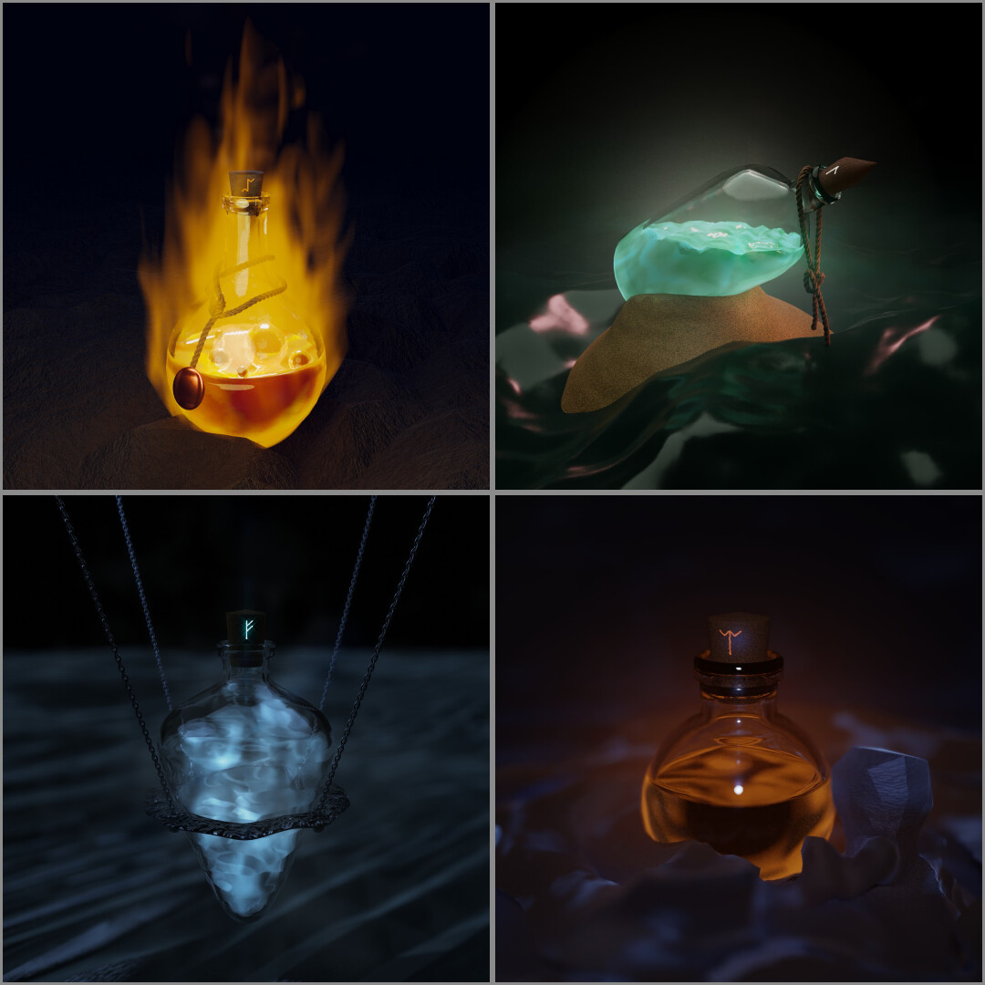ArtStation - Elemental potions