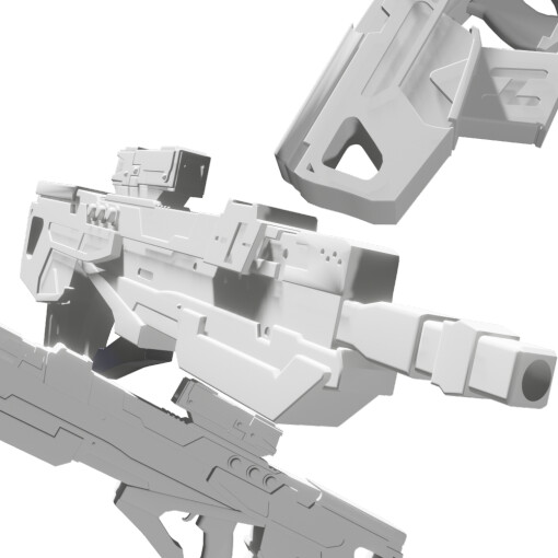 ArtStation - Untextured Gun Model