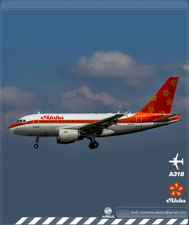 Nebojsa De Luka - Aloha Airlines Airbus A318 RetroJet Livery concept