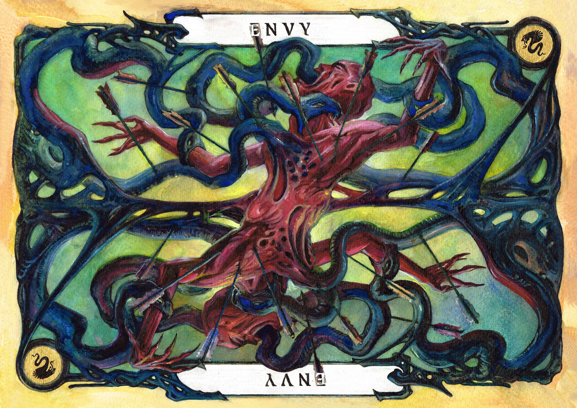 ArtStation - "E N V Y" . P L A Y I N G C A R D . 7 S I N