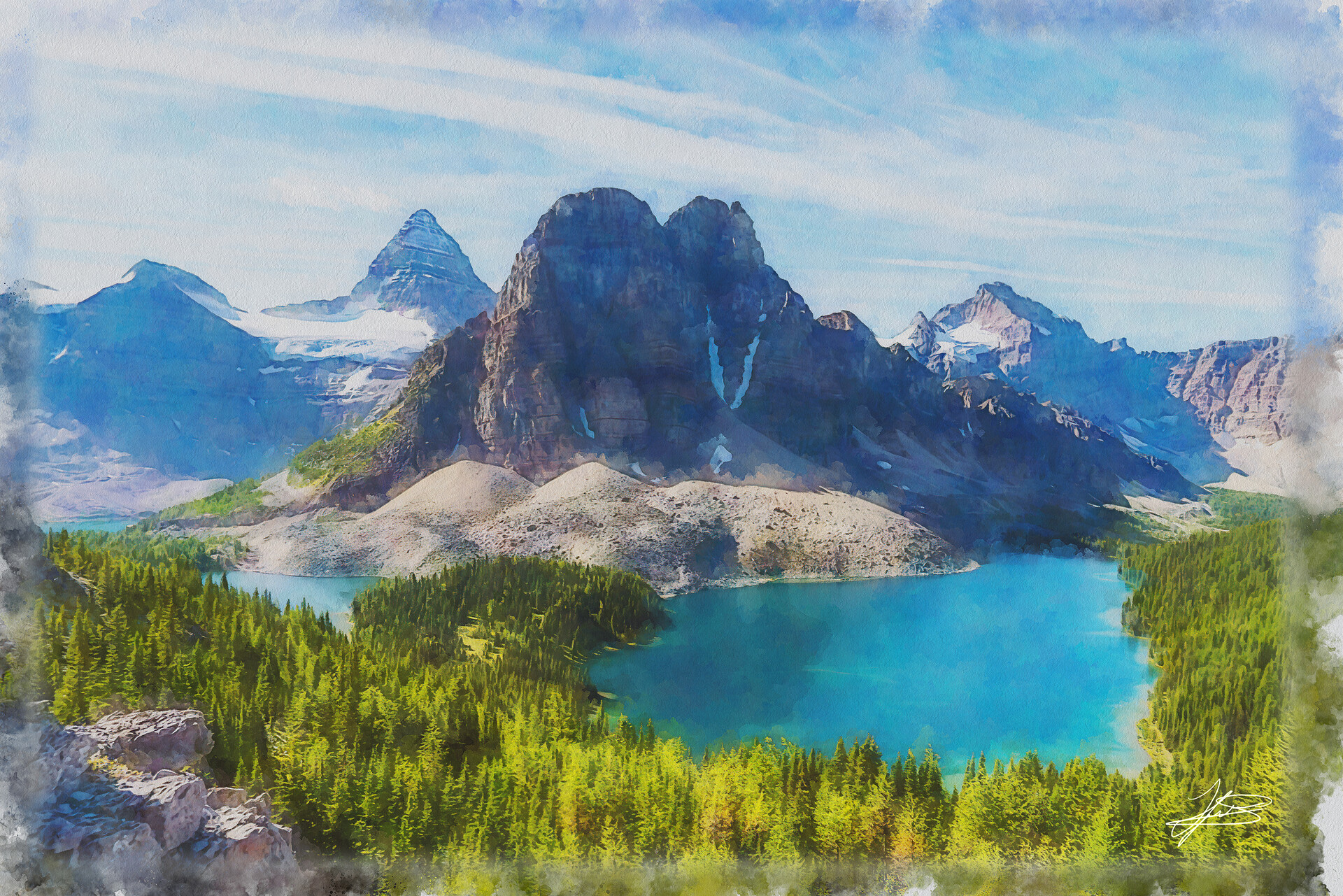 ArtStation - Digital Watercolor - Canadian landscape