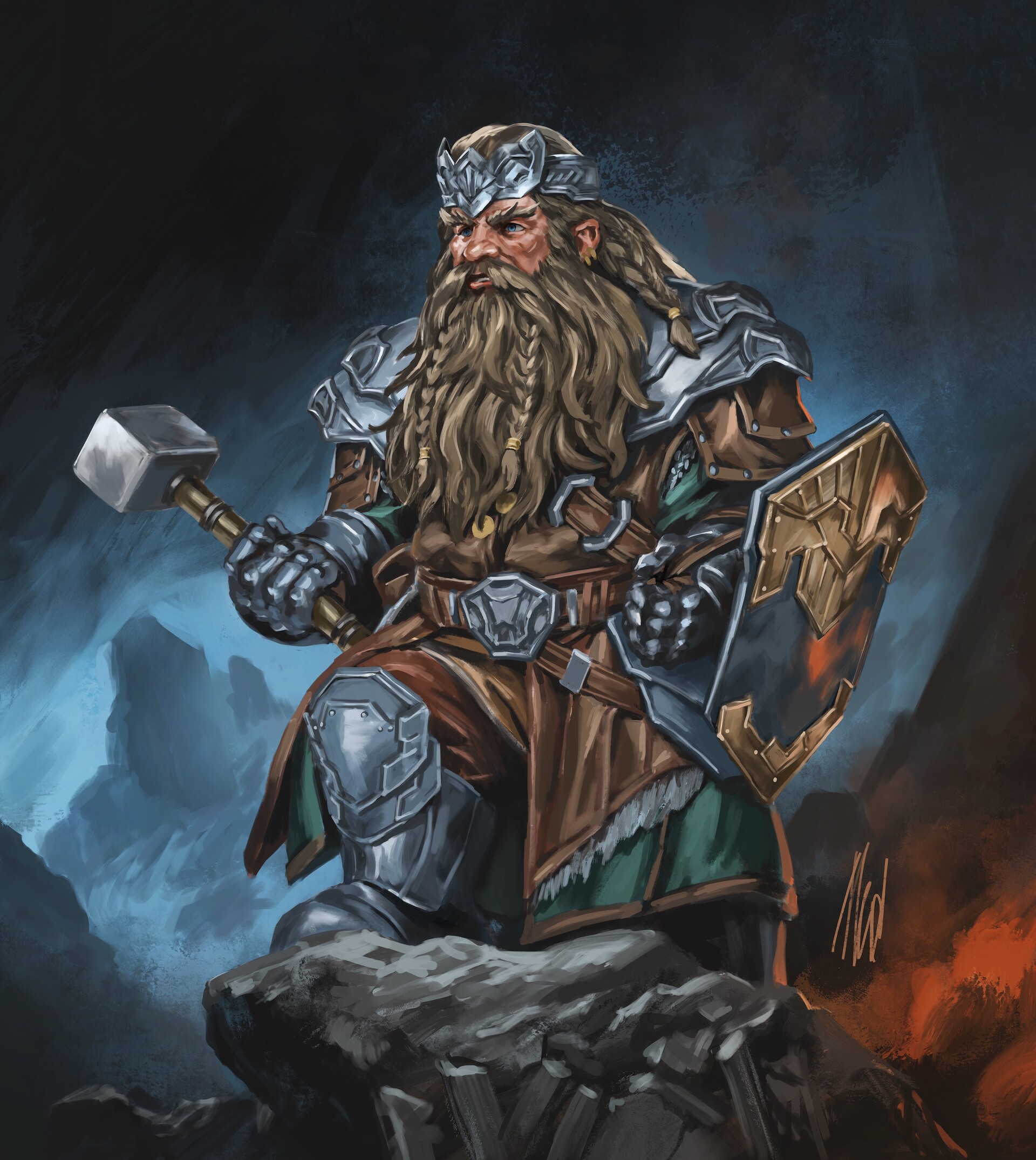 Dwarf Warrior With Hammer
