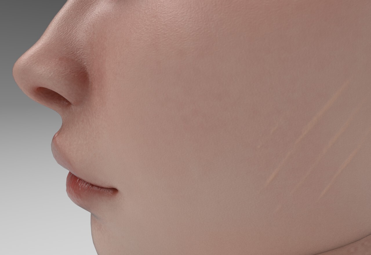 ArtStation - Studying skin texture painting