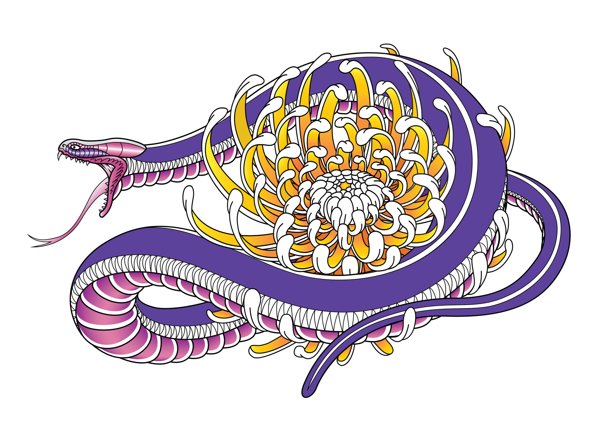 ArtStation - Snake Japanese Art