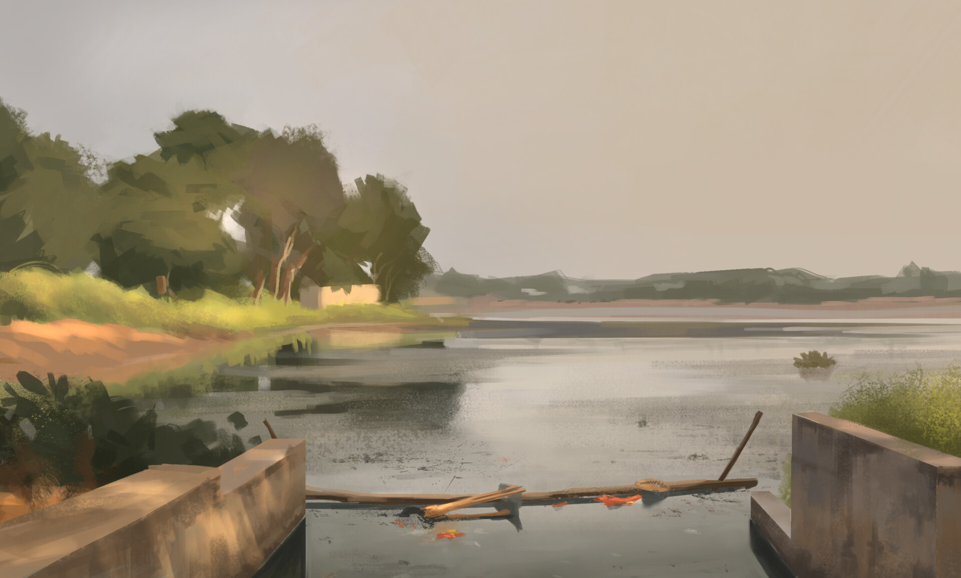 ArtStation - Riverscape study