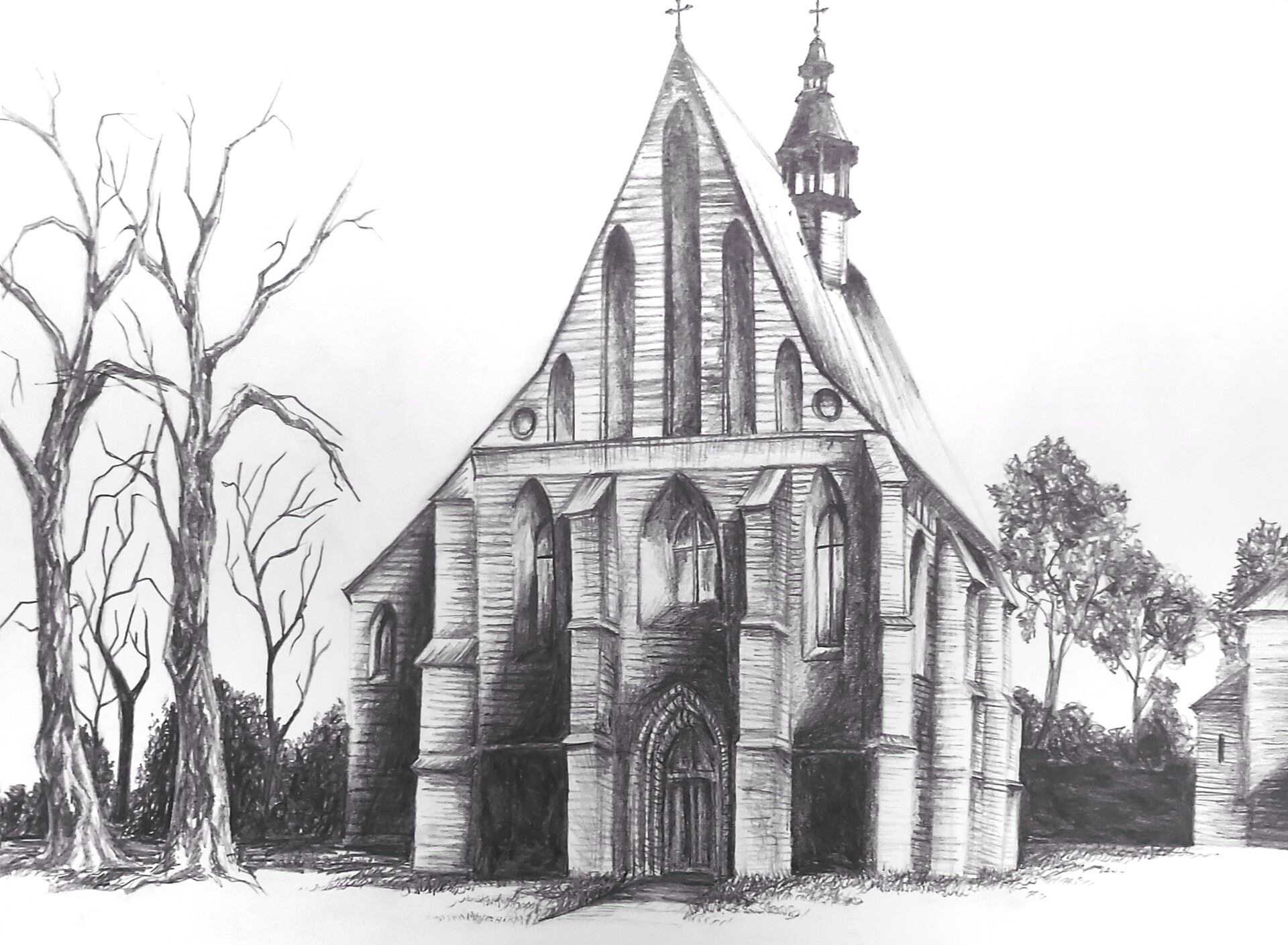 ArtStation - Church drawing