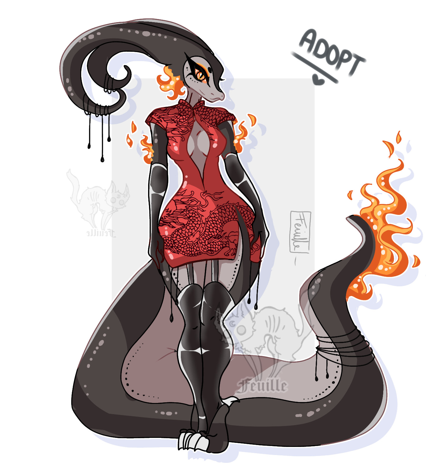 ArtStation - OPEN Adopt Isara the fire geisha kobold