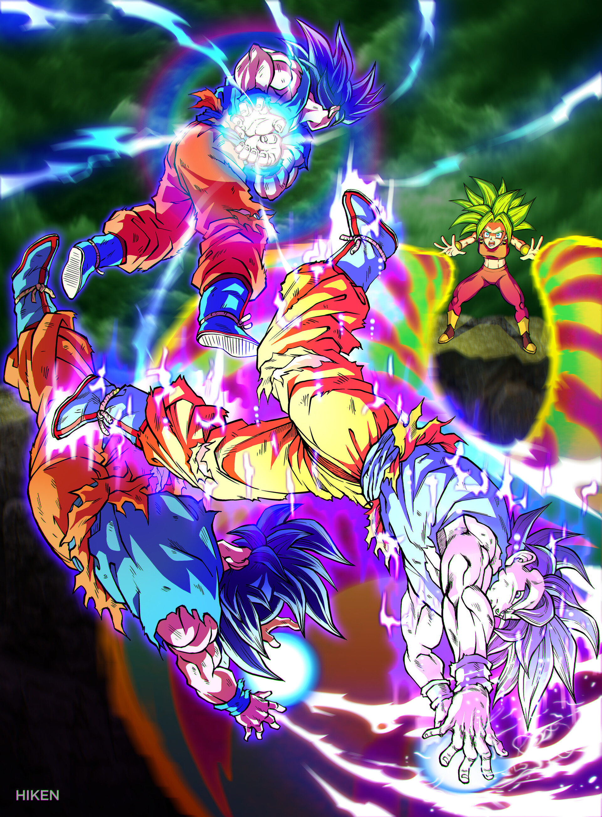 how to draw goku vs kefla