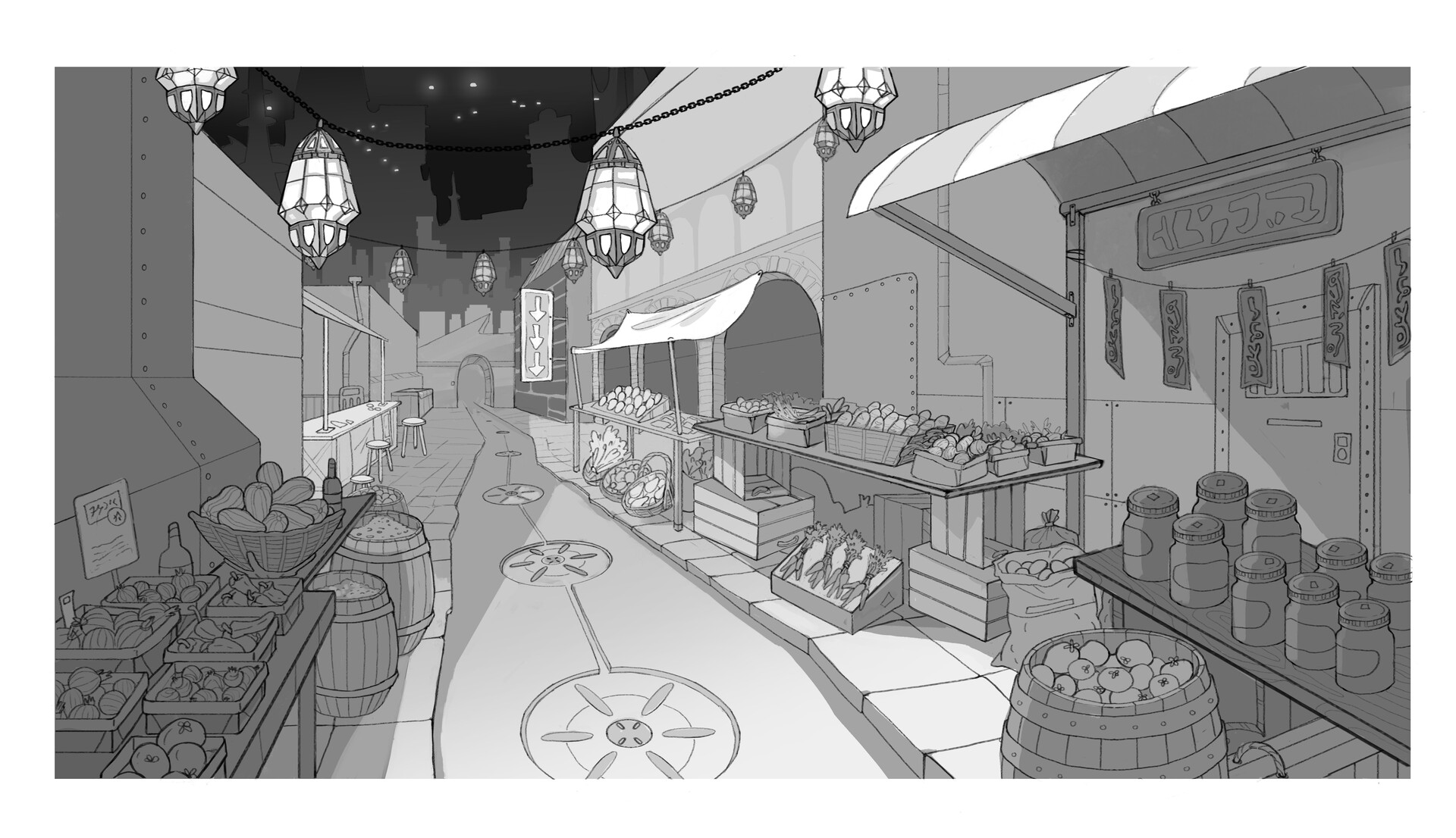 ArtStation - market stalls environment design