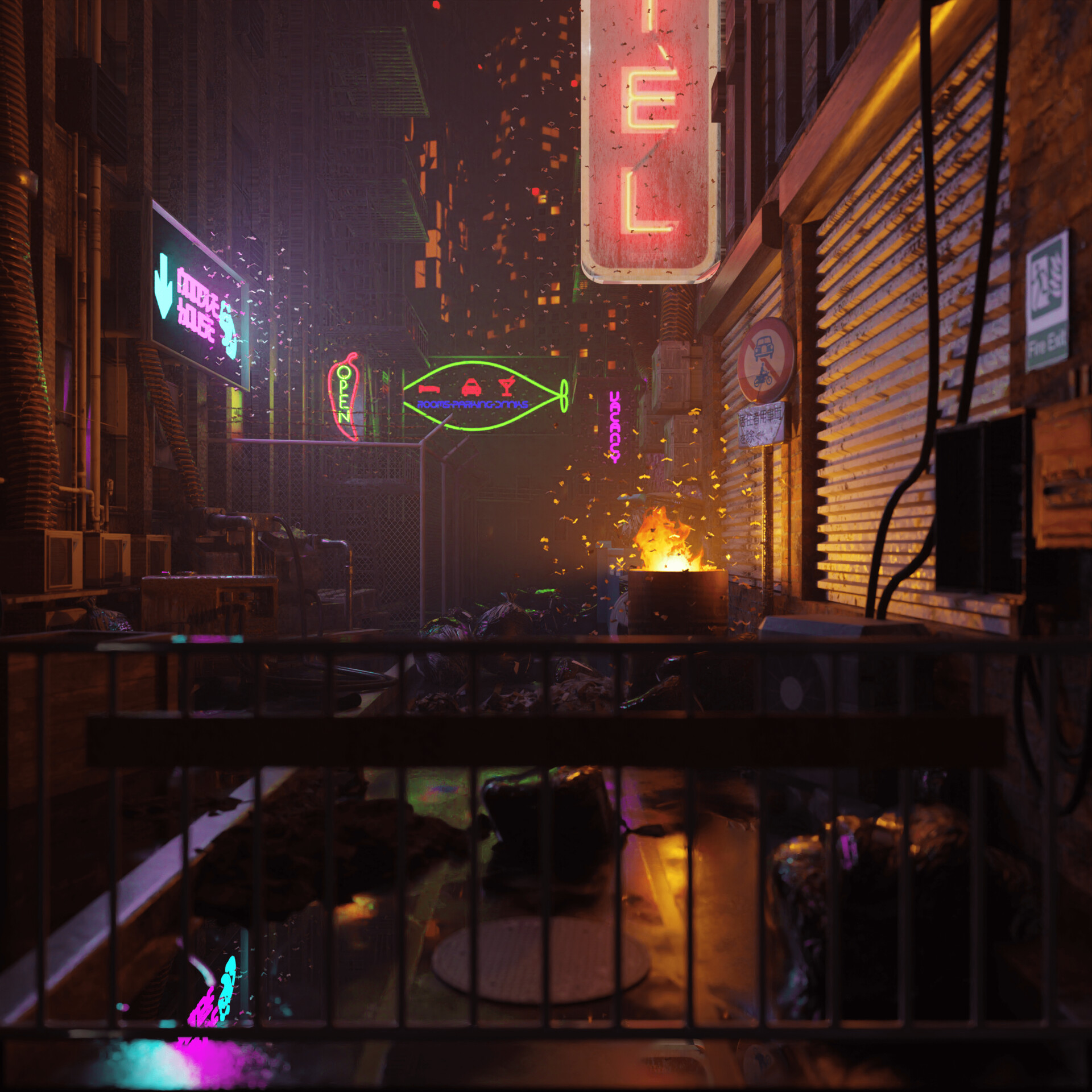 ArtStation - Cyberpunk Alleyway