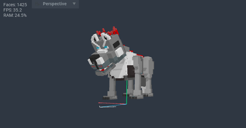ArtStation - Voxel Art - Wolf - VoxEdit Template Customized