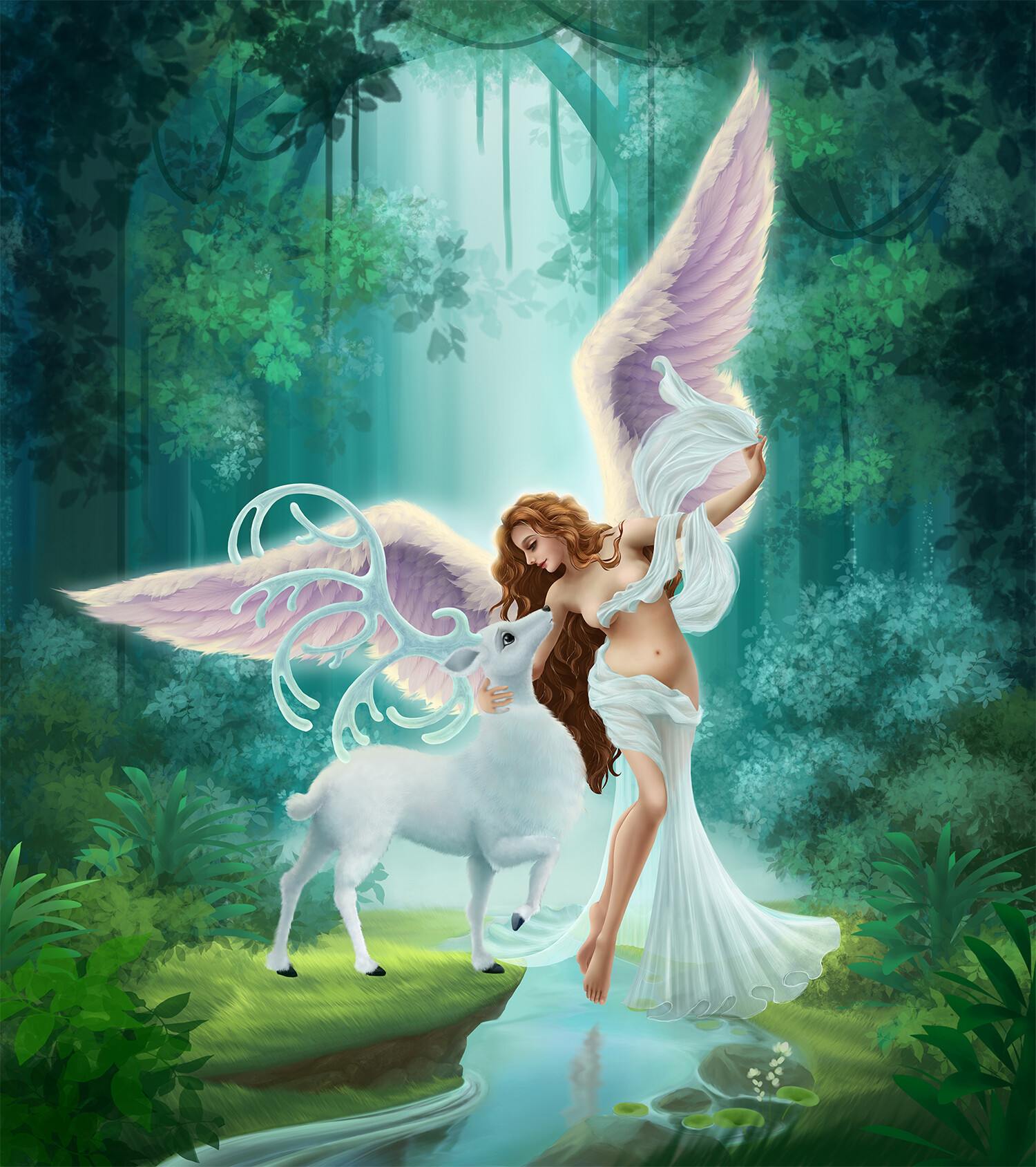 ArtStation - goddess and deer