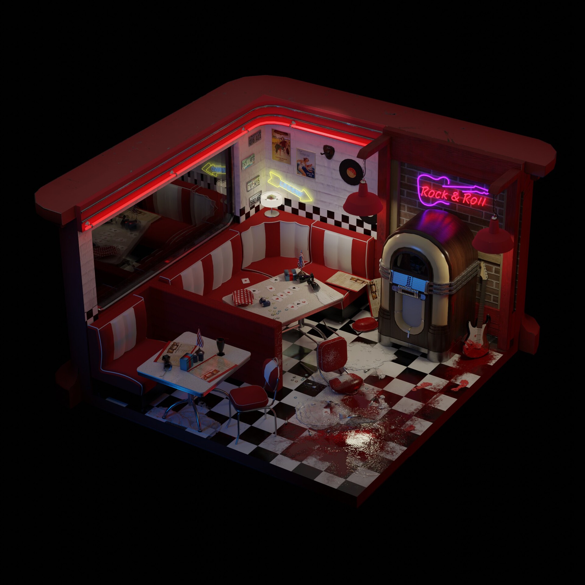 ArtStation - Murder in the Diner