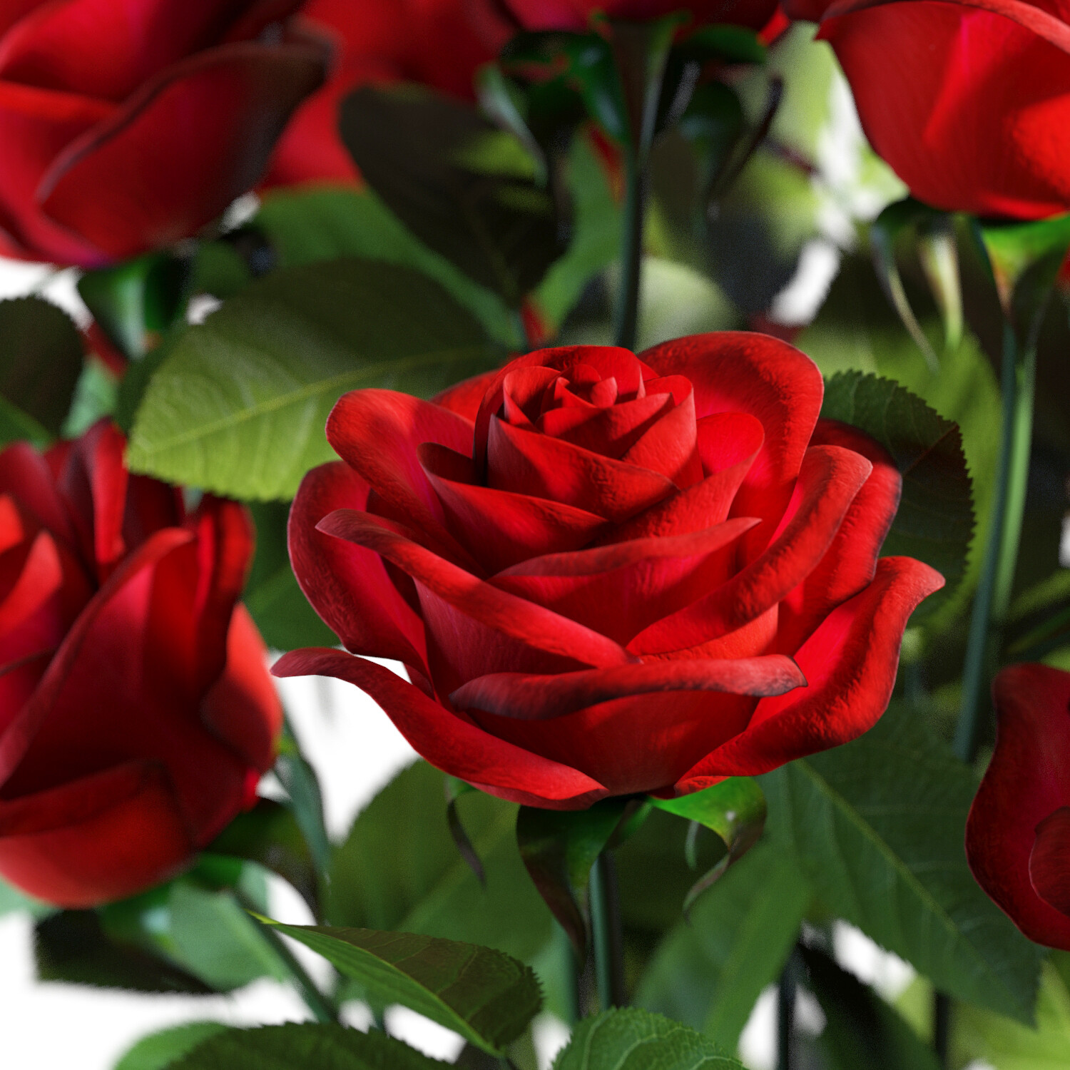 ArtStation - 3D Model / Red roses