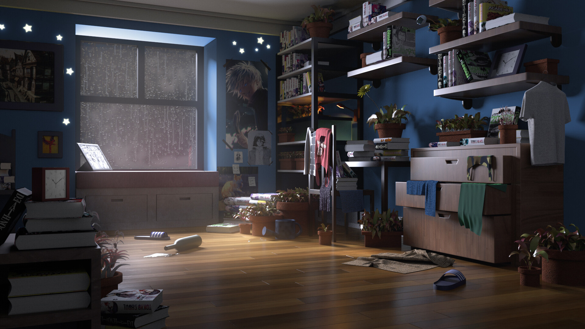 ArtStation - Messy Room of a reader