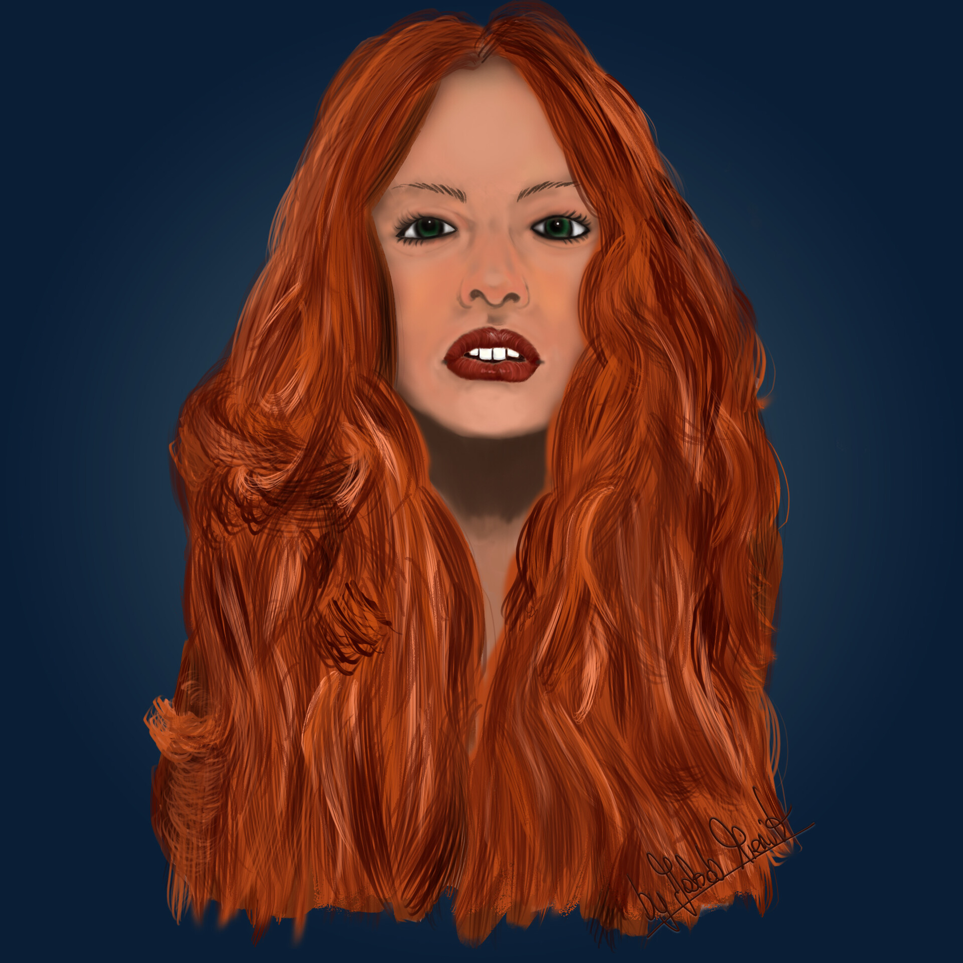 ArtStation - Red Hair Portrait Woman