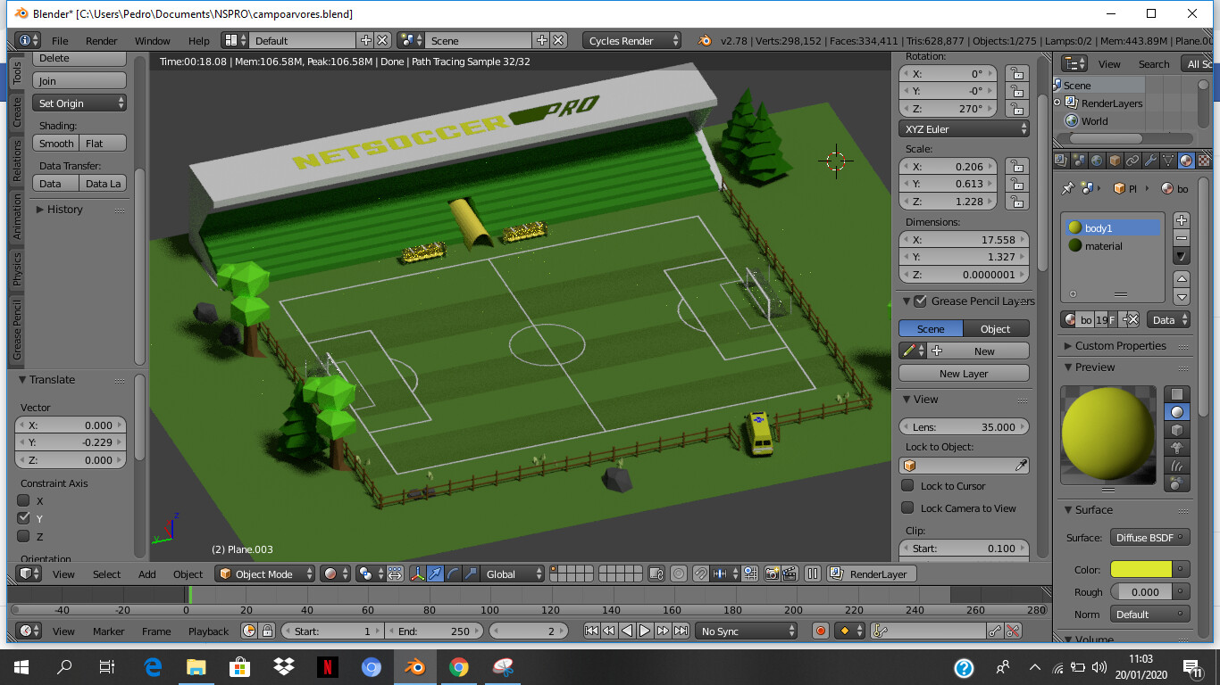 ArtStation - 3D Aerial view football game