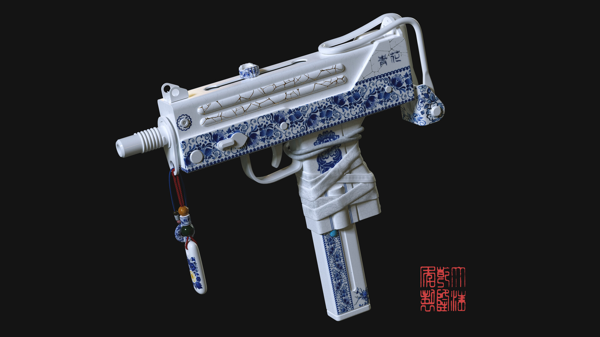 ArtStation - Blue and white porcelain mac10