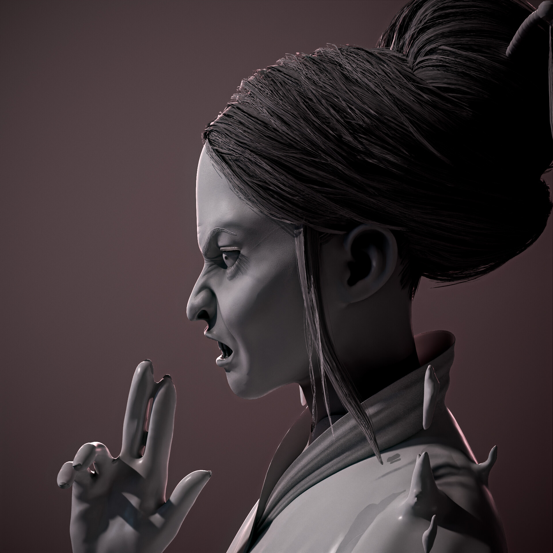 ArtStation - Witch clay render