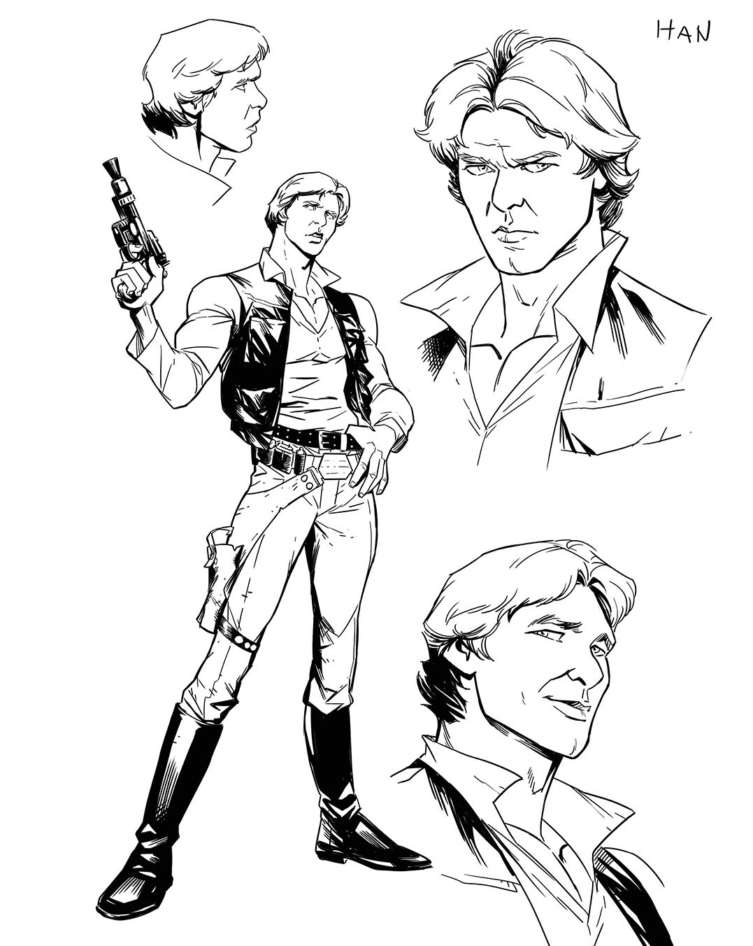 star wars han solo coloring pages