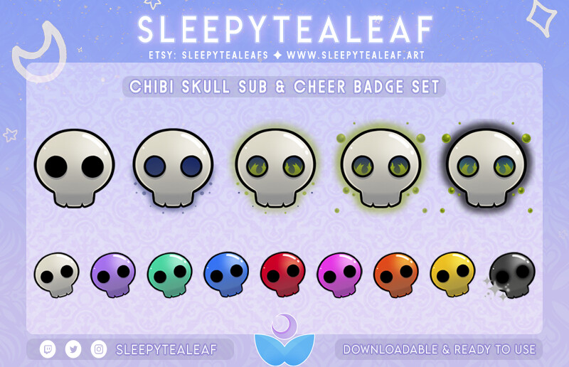 ArtStation - Skull Twitch Badge Set